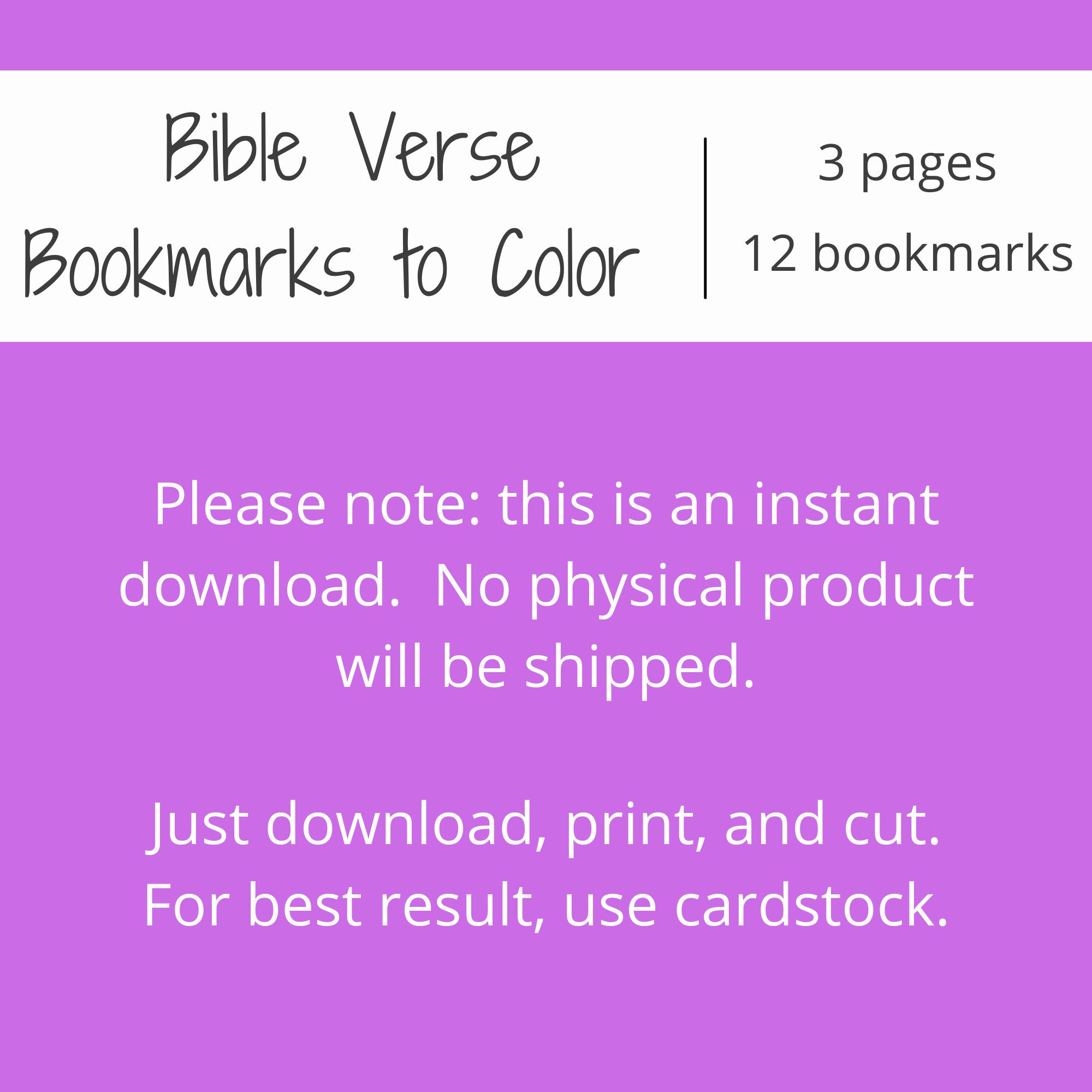 Bible Verse Bookmarks to Color | Scripture Coloring Bookmarks for Kids ...