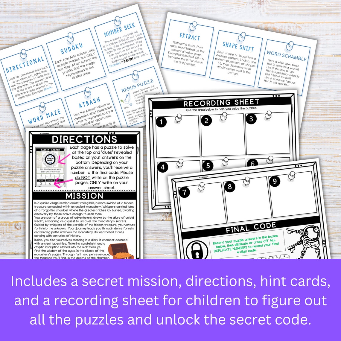 Parable of the Hidden Treasure Bible Story Escape Room | Printable ...