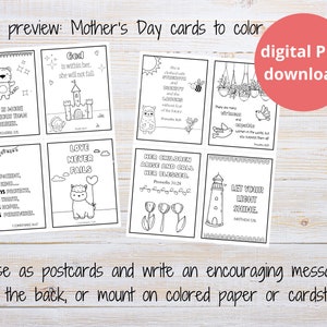 Religious Mothers Day Cards to Color | Mothers Day Postcards | Mothers ...