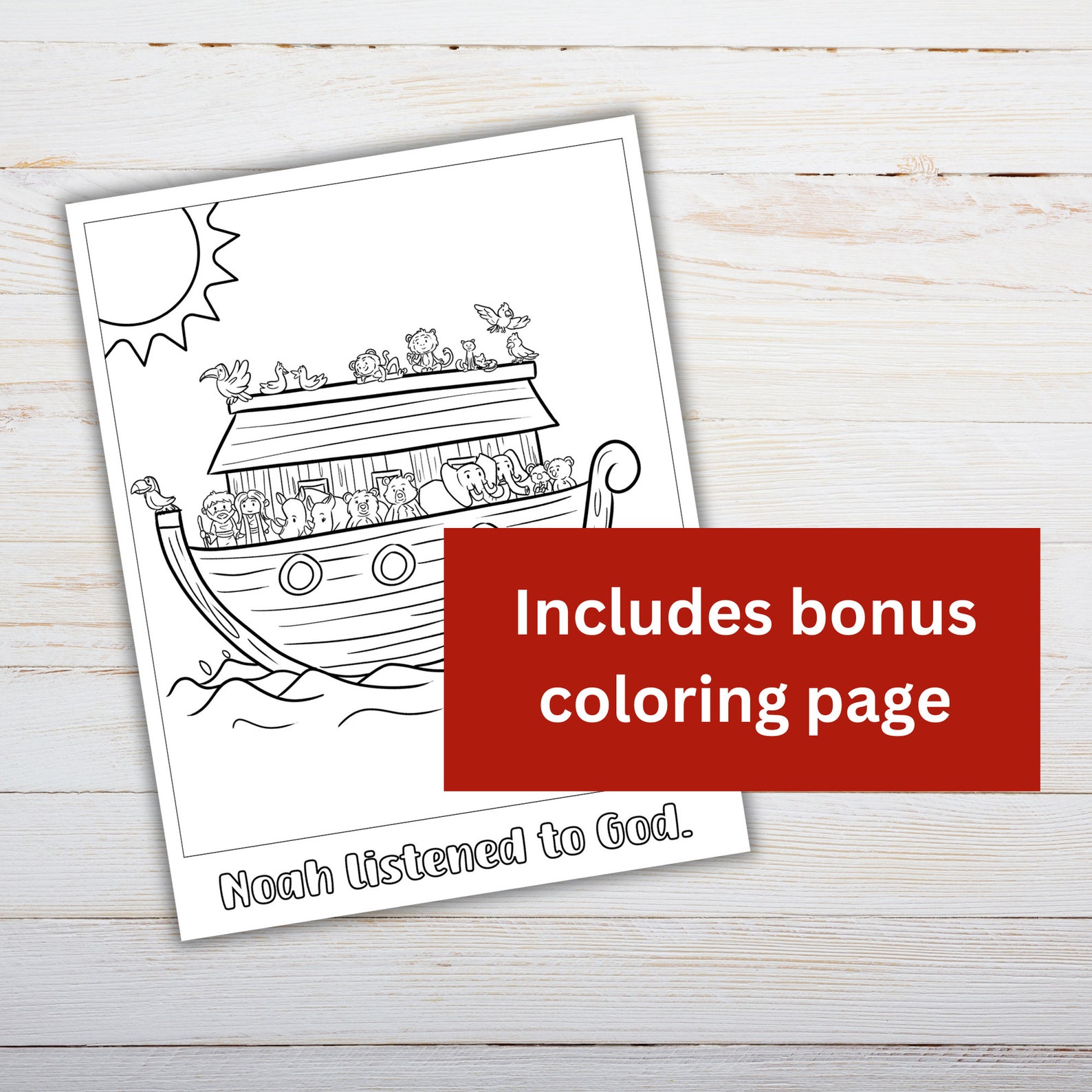 Noah's Ark Printable Bible Craft | Story Spinner | Noah's Ark Coloring ...