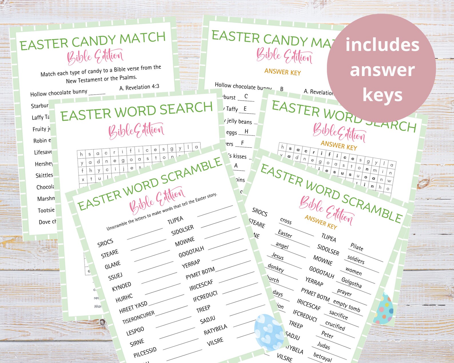 Bible Easter Games Bundle | Christian Easter Games for Kids and Adults ...