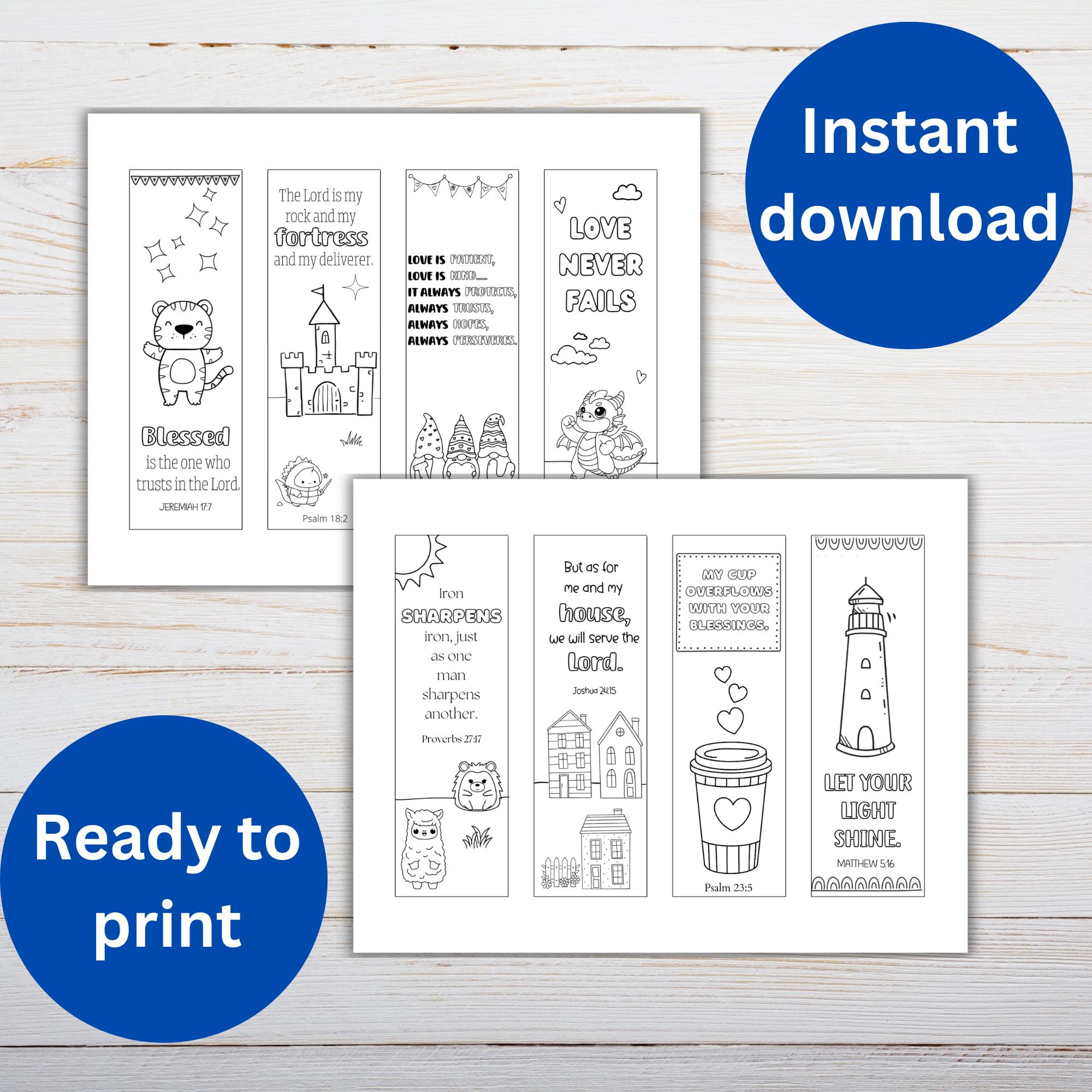 Father's Day Color Your Own Bookmarks | Bible Verse Bookmarks | Sunday ...