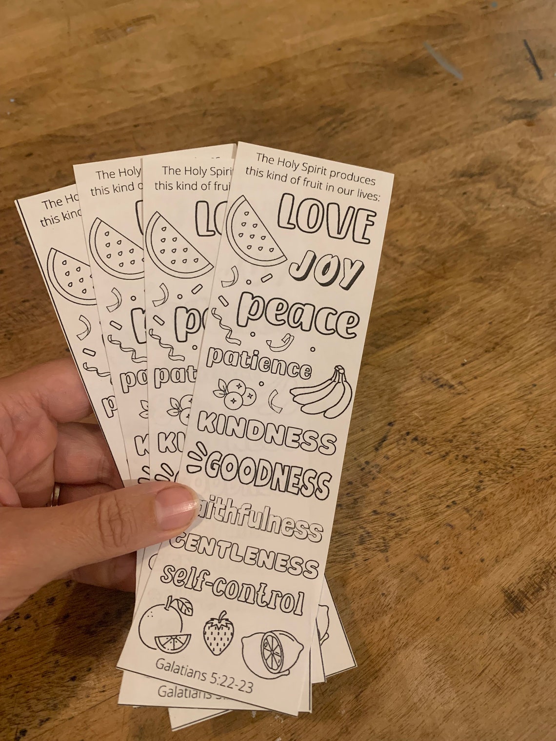 Fruit of the Spirit Bible Verse Bookmarks to Color | Kids Bible Verse ...