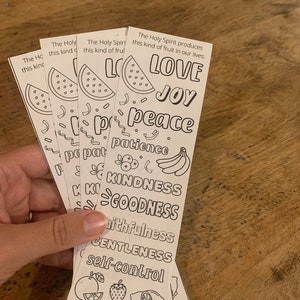 Fruit of the Spirit Bible Verse Bookmarks to Color | Kids Bible Verse ...