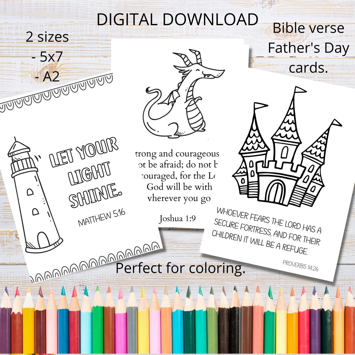 Bible Verse Father's Day Cards to Color Printable Father's Day Cards ...