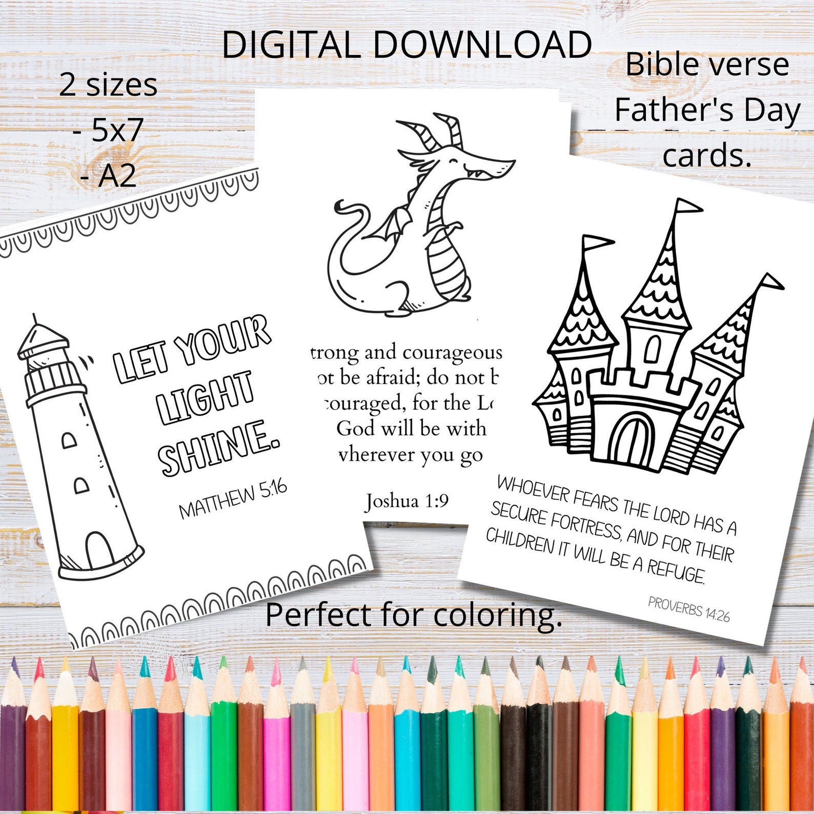 Bible Verse Father's Day Cards to Color | Printable Father's Day Cards ...