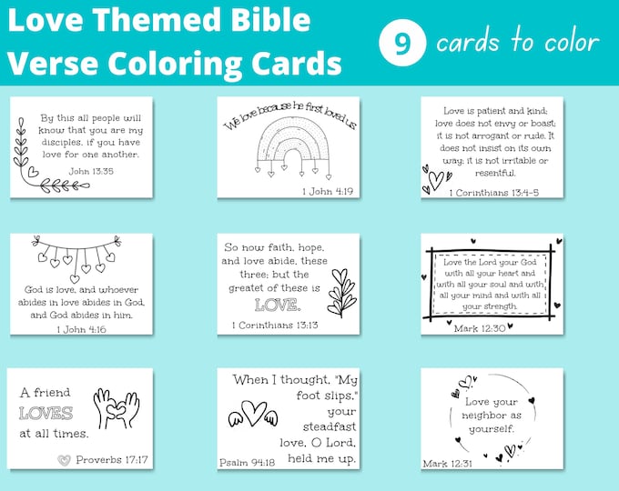 God's Love Bible Verse Note Cards | Printable Scripture Valentines ...