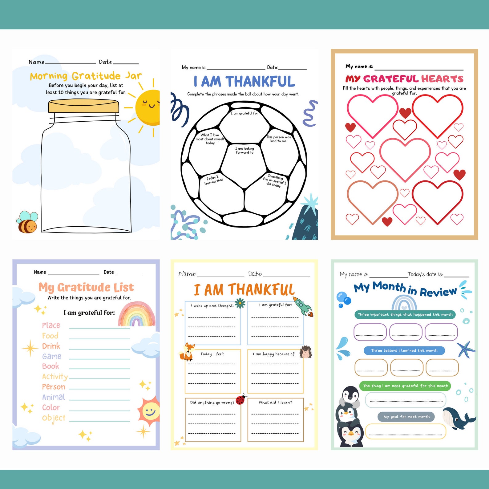 Printable Kids Gratitude Journal | Gratitude Journals for Boys and ...