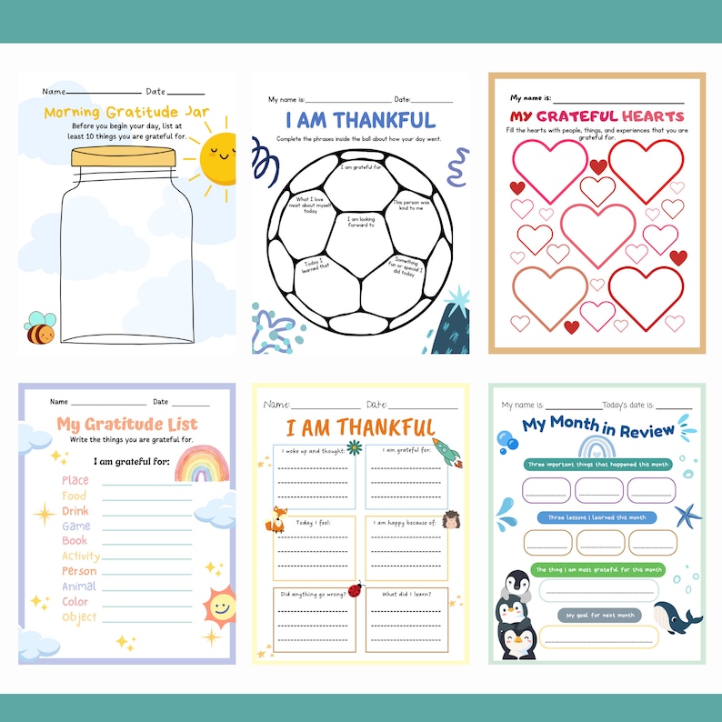 Printable Kids Gratitude Journal | Gratitude Journals for Boys and ...