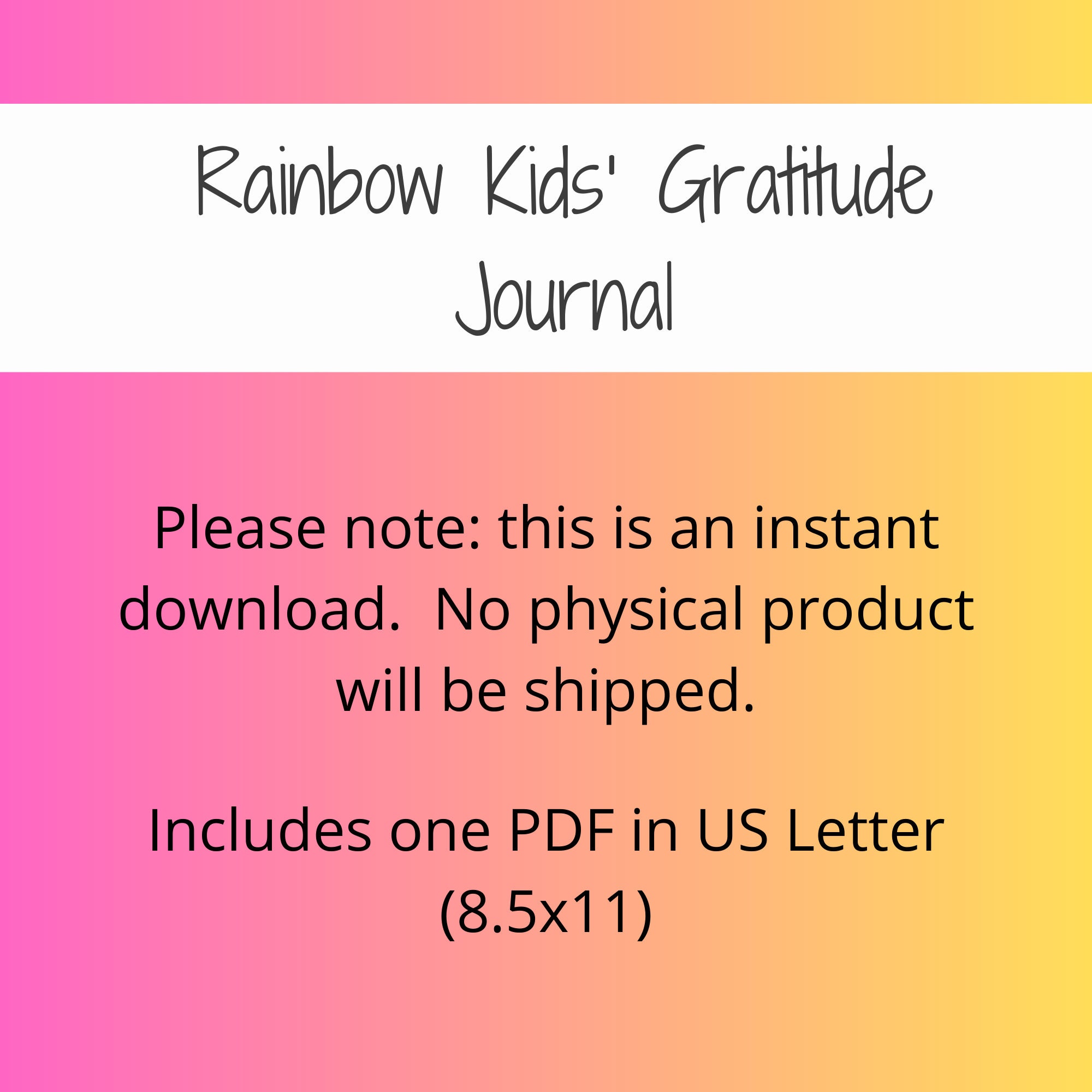 Rainbow Kids' Gratitude Journal | Gratitude Reflection Pages ...