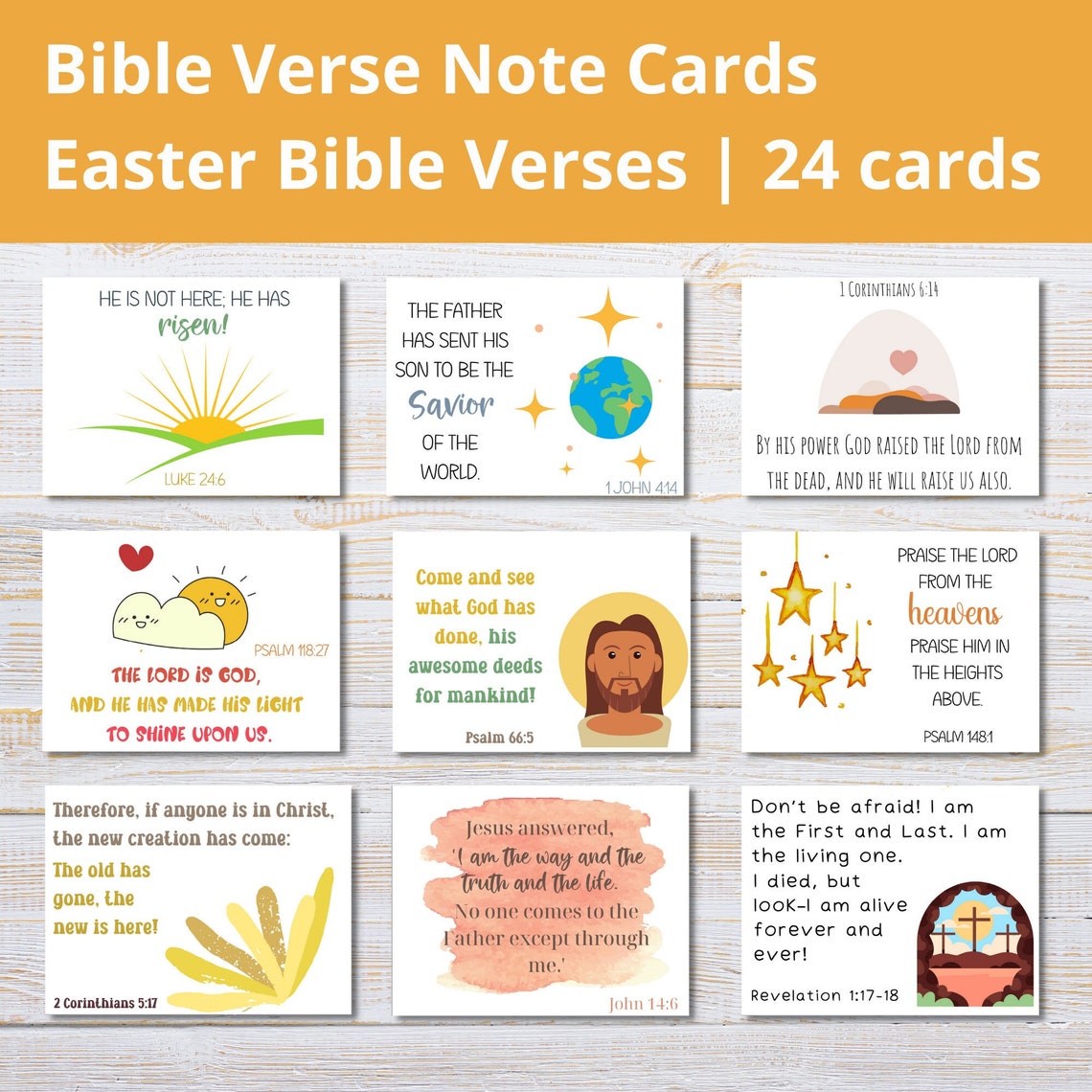 Easter Scripture Cards | Printable Bible Verse Cards for Kids | Small ...