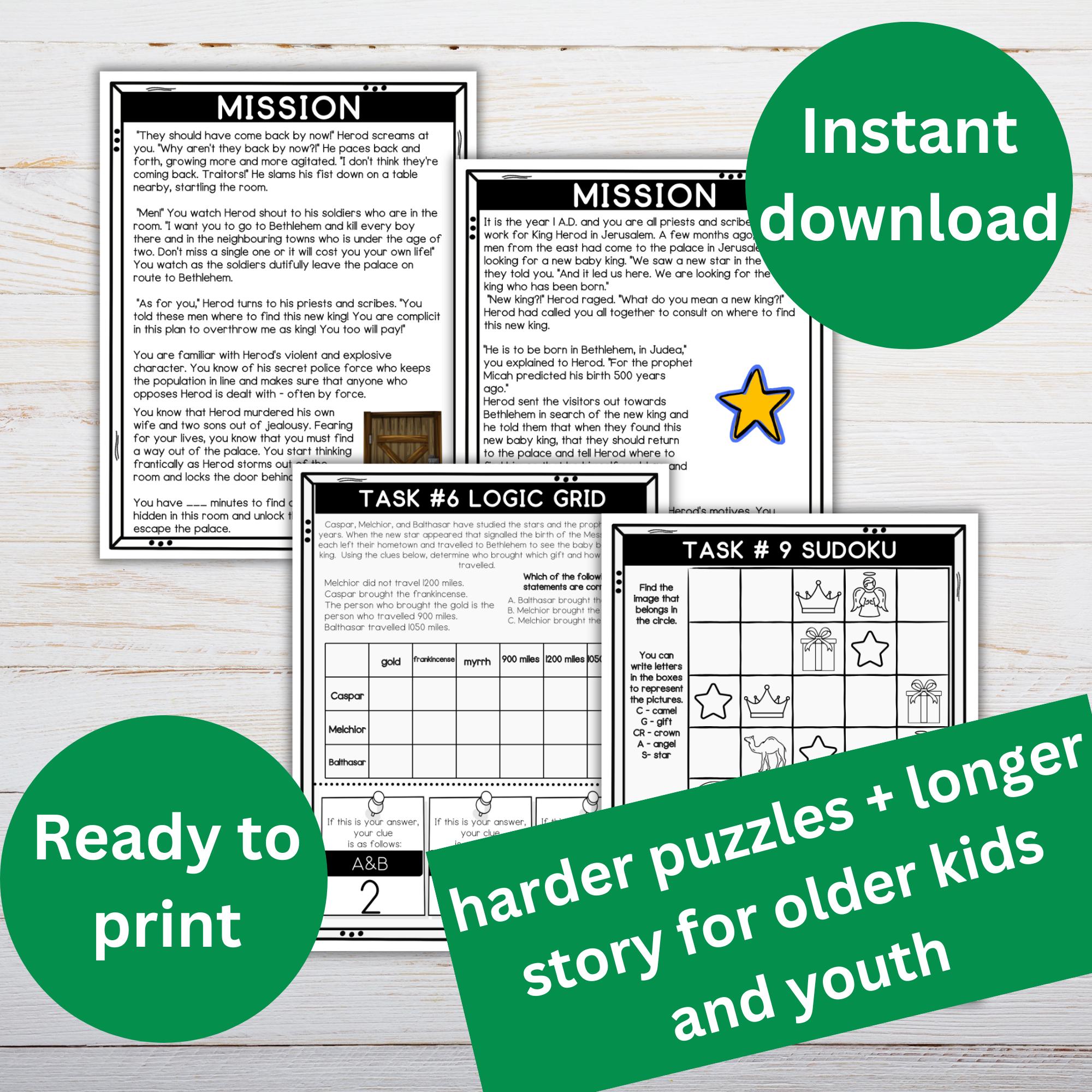 Christmas Escape Room | Nativity Bible Escape Room | Epiphany Escape ...