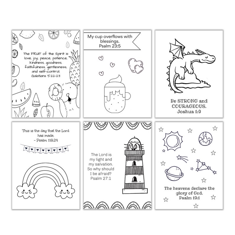 Páginas para colorear de versículos bíblicos para niños, Libro para ...