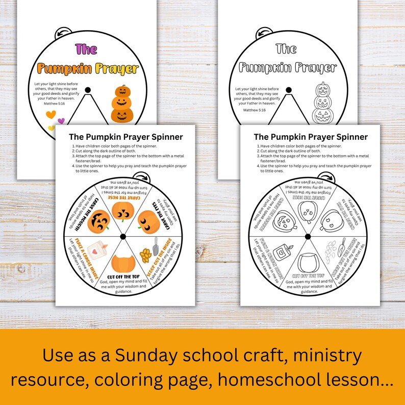 The Pumpkin Prayer Coloring Wheel | Pumpkin Carving Christian Halloween ...