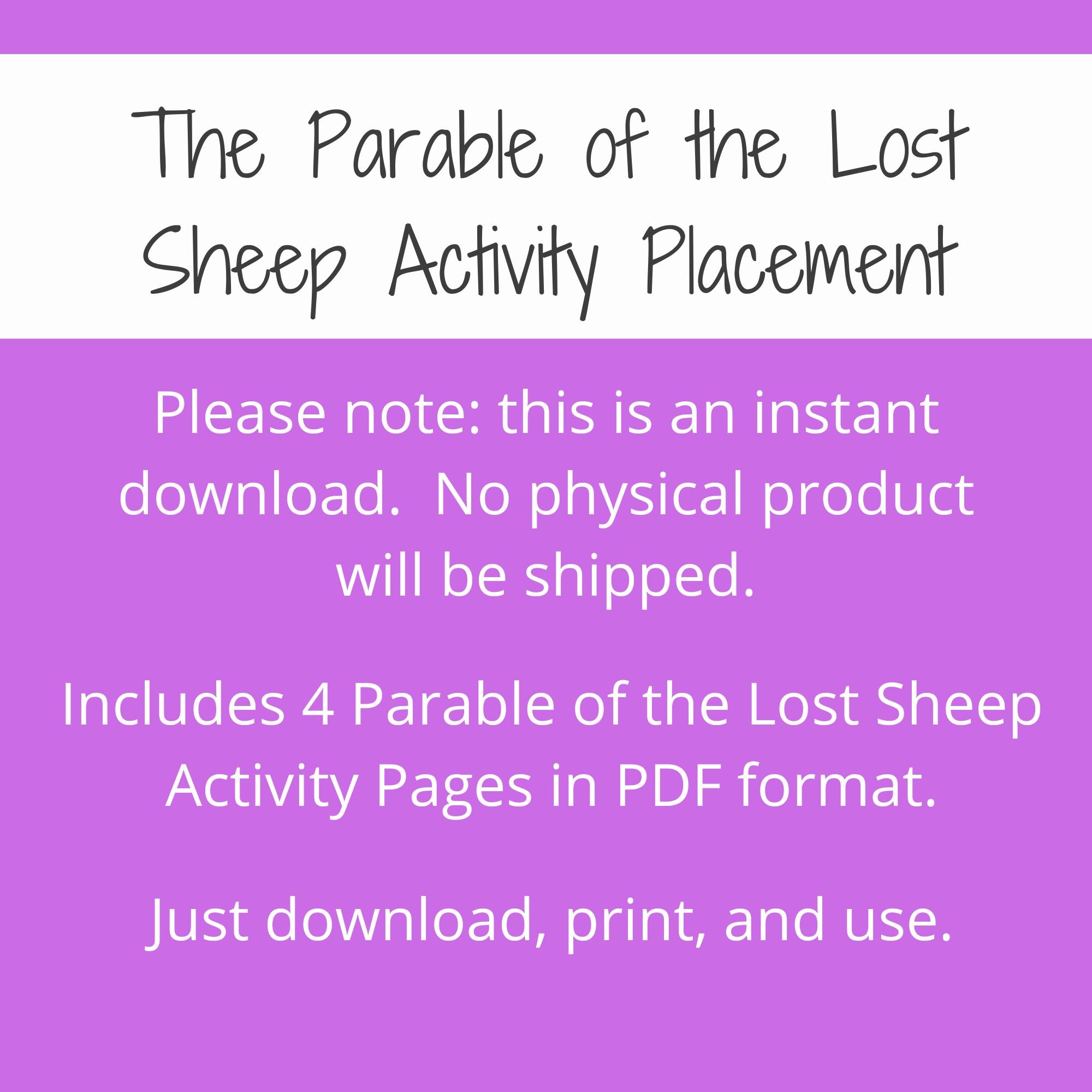 Parable of the Lost Sheep Activity Placemat | Parables of Jesus Sunday ...