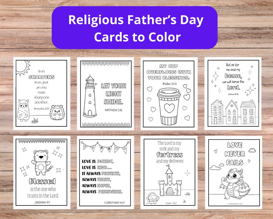 Religious Father's Day Cards to Color | Fathers Day Bible Verse ...