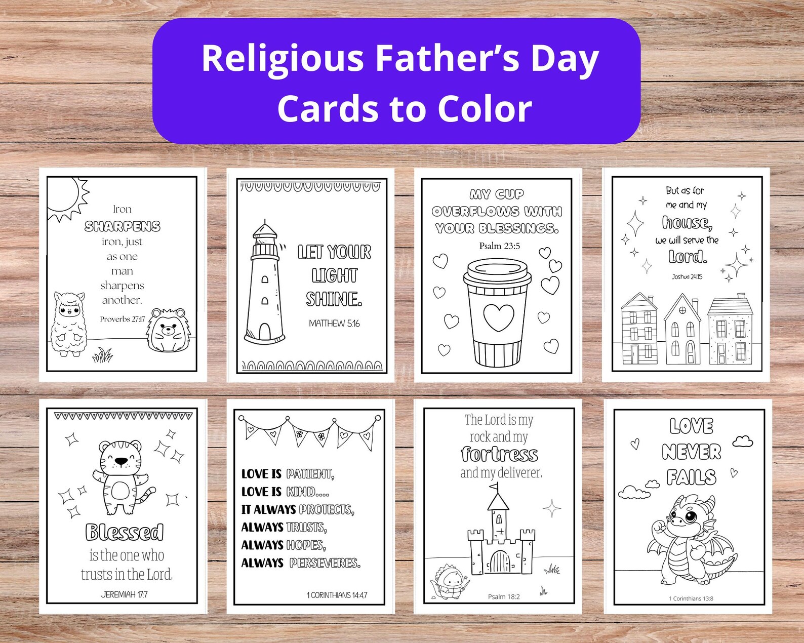Religious Father's Day Cards to Color | Fathers Day Bible Verse ...