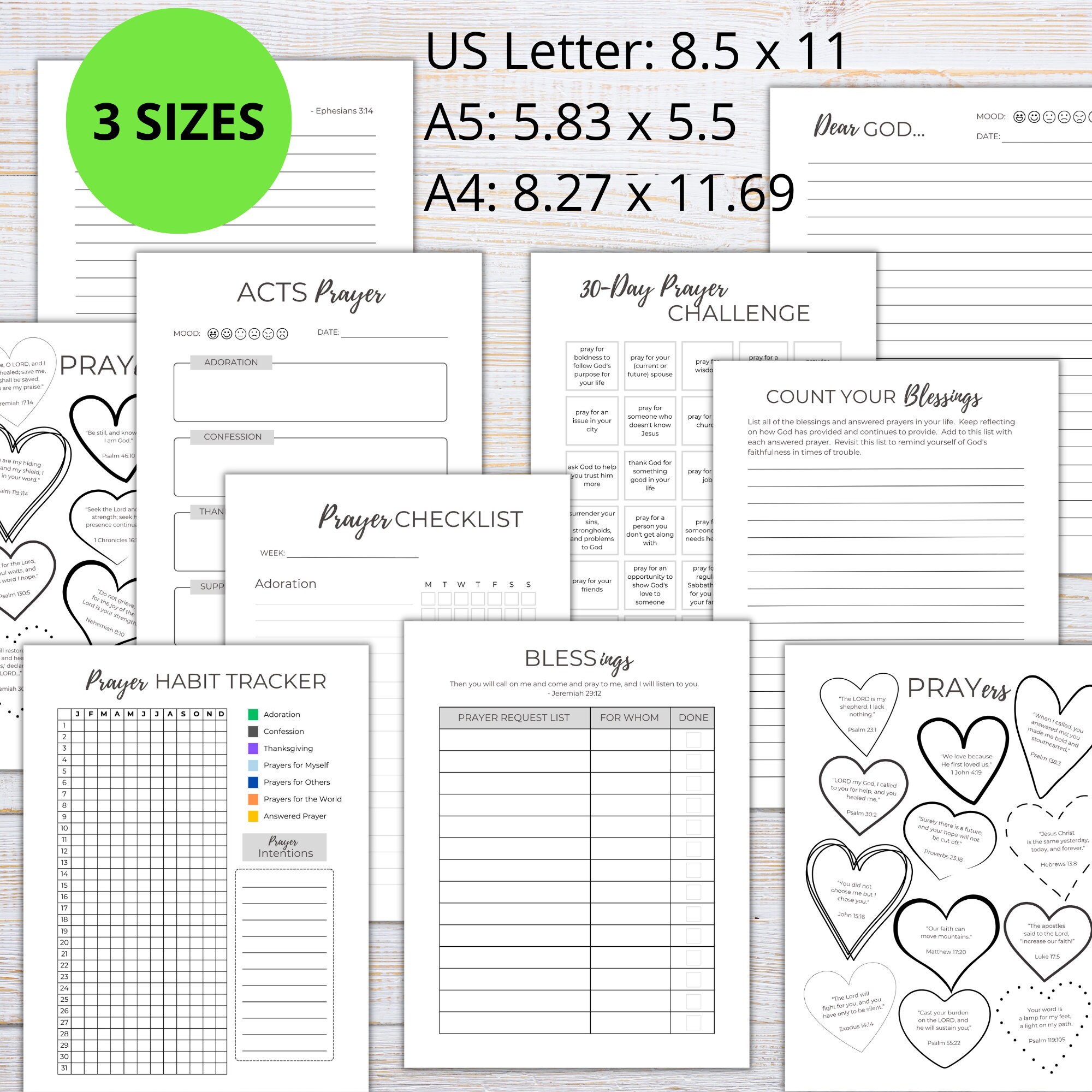 Printable Prayer Journal | Bible Study Journal | Faith Journal | ACTS ...