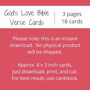 God's Love Bible Verse Note Cards | Printable Scripture Valentines ...