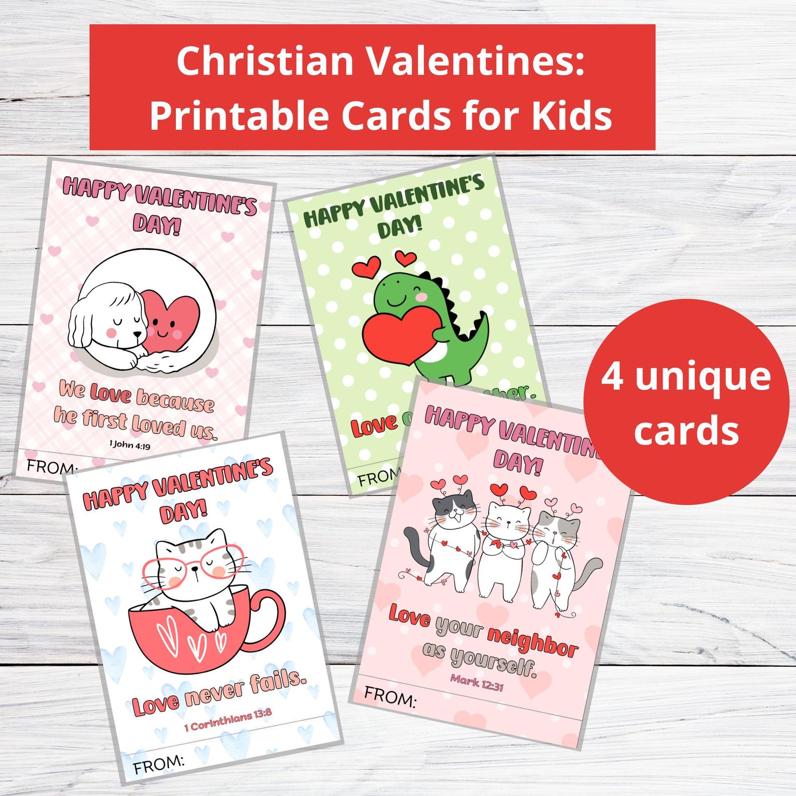 Christian Valentines for Kids | Printable Valentine Cards | Bible Verse ...