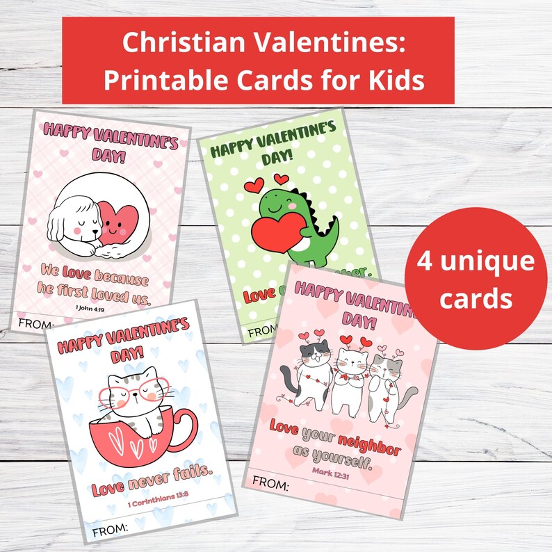 Christian Valentines for Kids | Printable Valentine Cards | Bible Verse ...