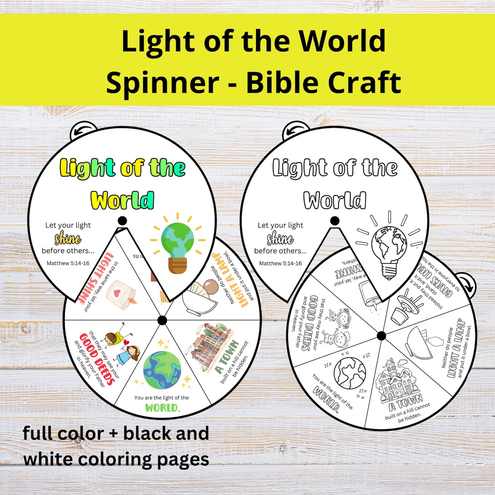 Light of the World Craft | Sermon on the Mount Story Spinner | Bible ...