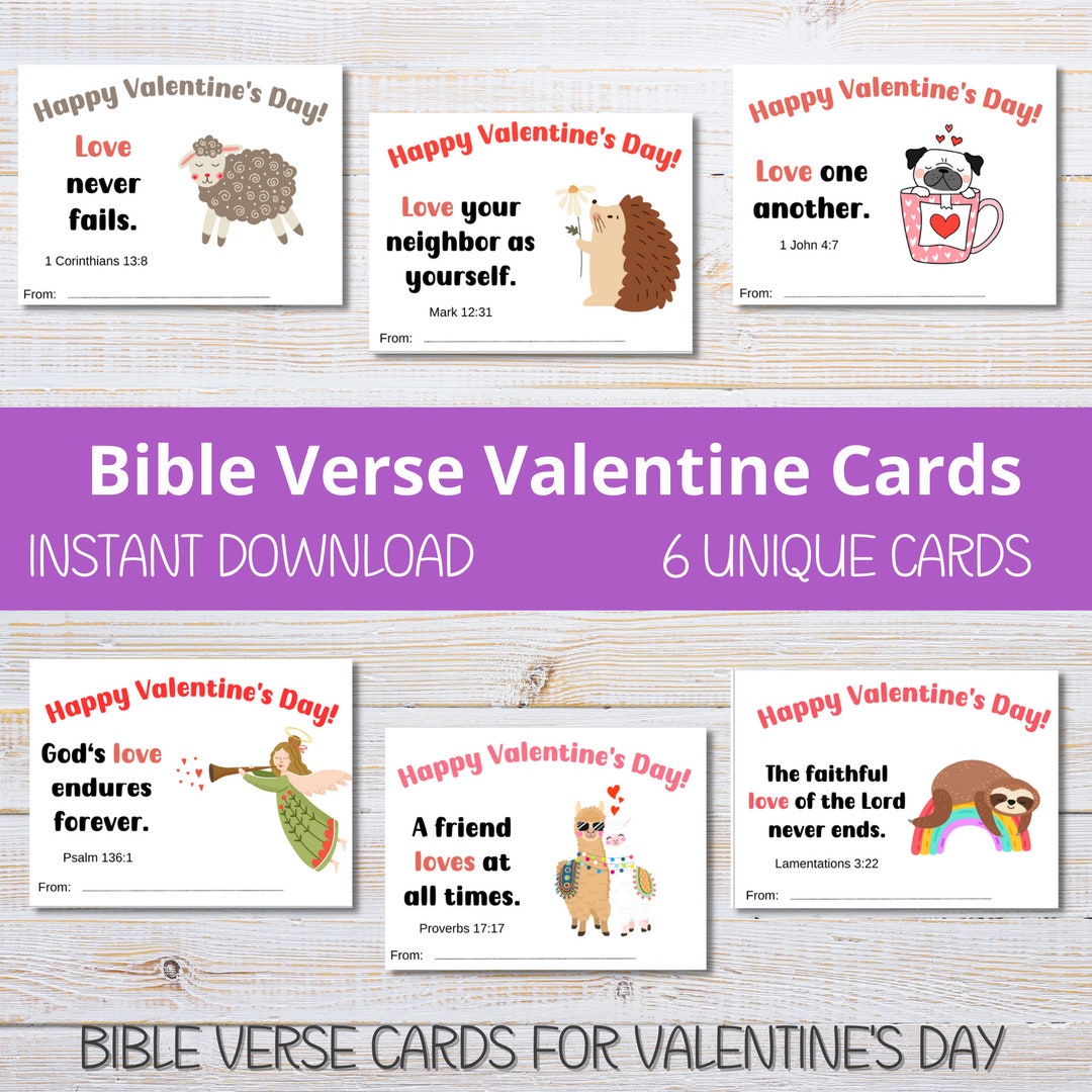Bible Verse Valentine Cards Printable | Valentine Scripture Cards ...