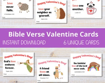 Printable Bible Valentines Cards Christian, Scripture - Etsy