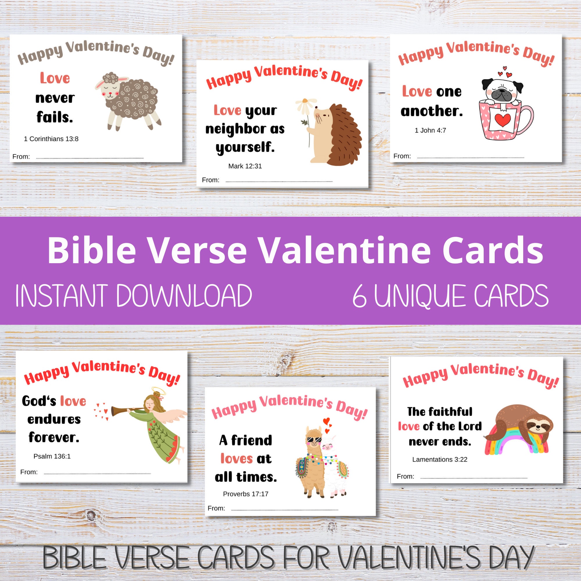 Bible Verse Valentine Cards Printable | Valentine Scripture Cards ...