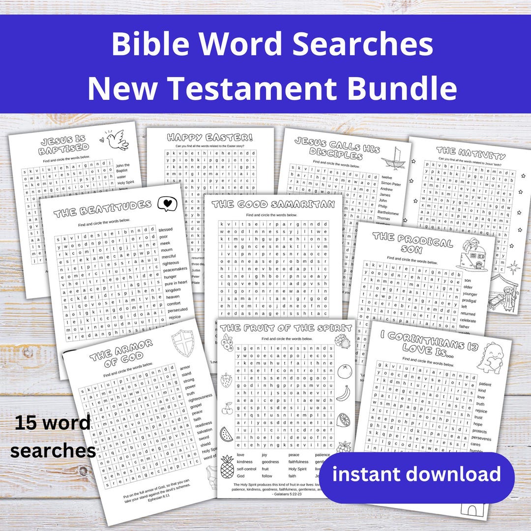 Bible Word Searches | Bible Activity for Kids | Printable Bible Games ...