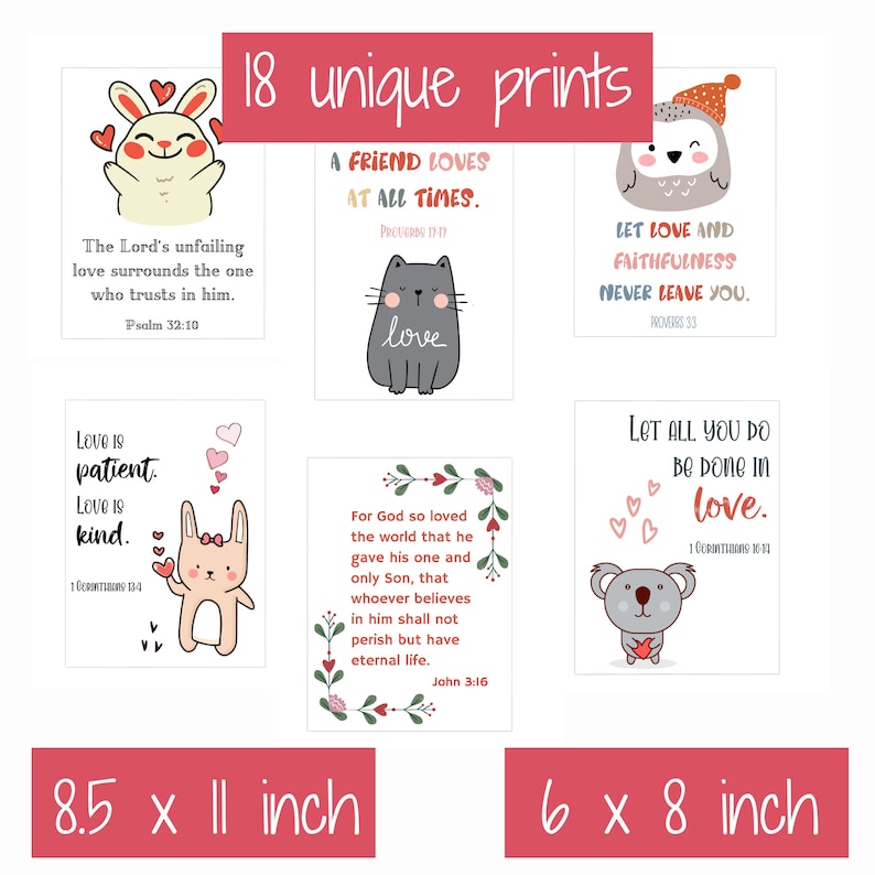 God's Love Bible Verse Prints | Printable Scripture Art | Nursery ...