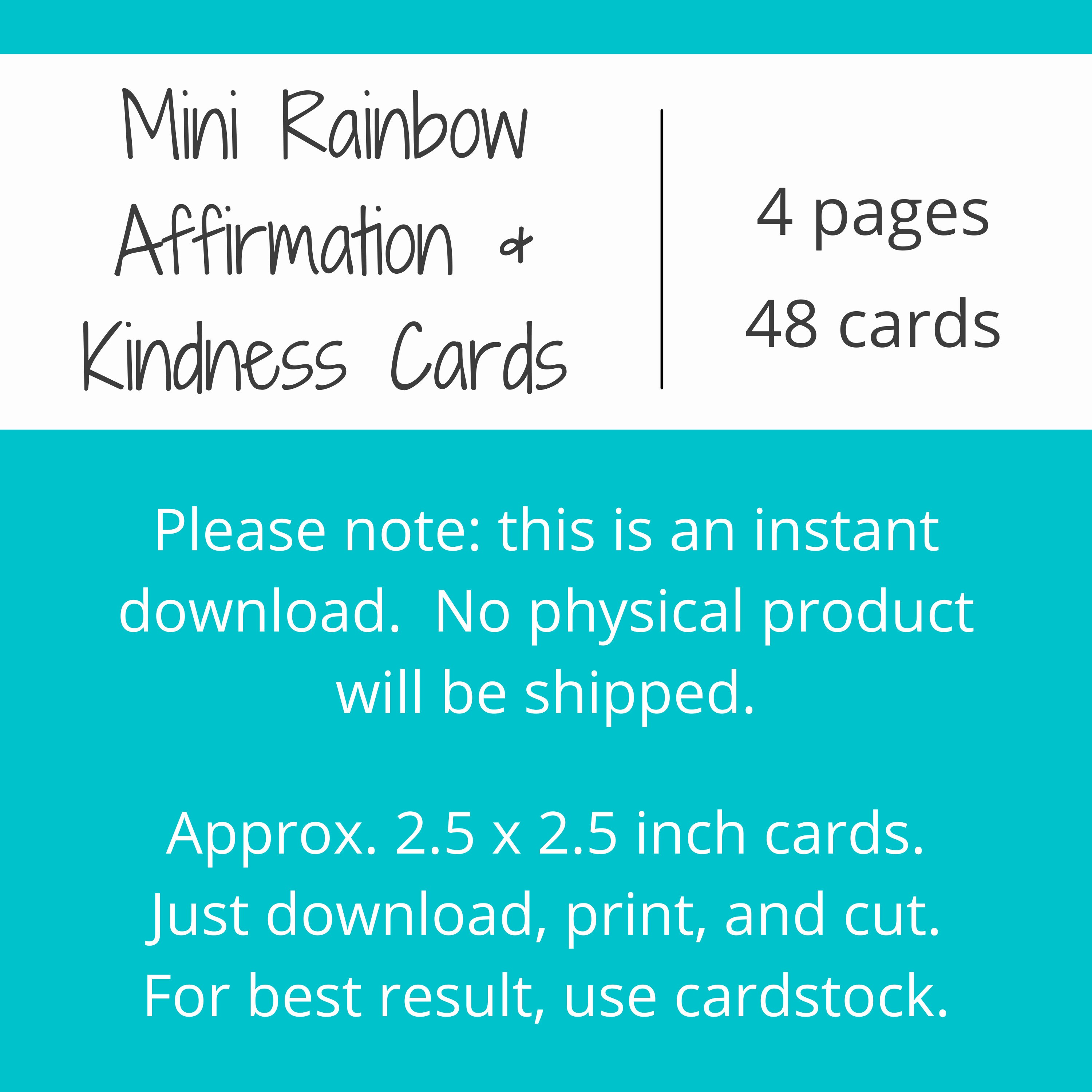 Rainbow Kindness Cards PRINTABLE | Compliment Cards for Kids | Lunchbox ...