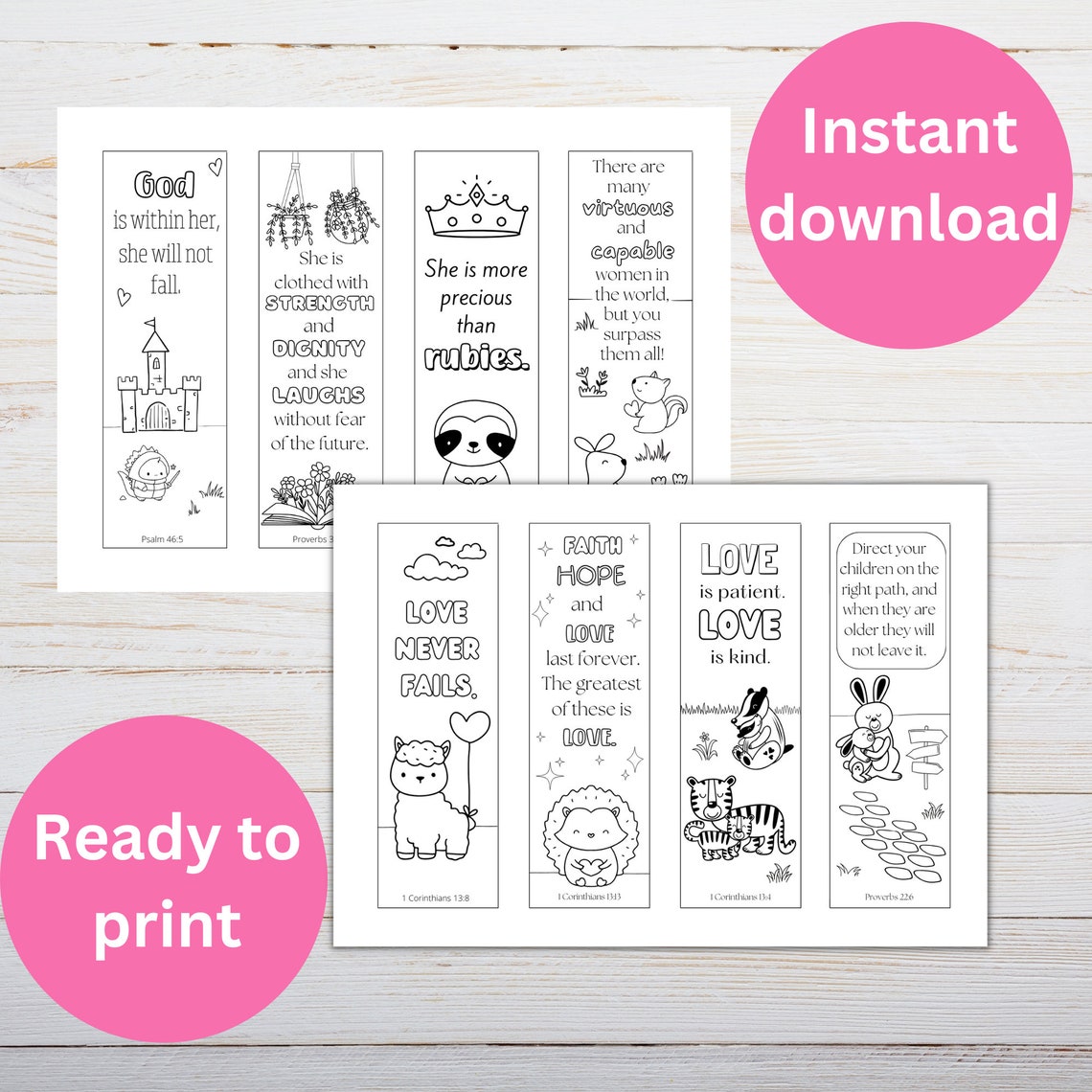 Printable Bible Verse Bookmarks | Mother's Day Coloring | Sunday School ...