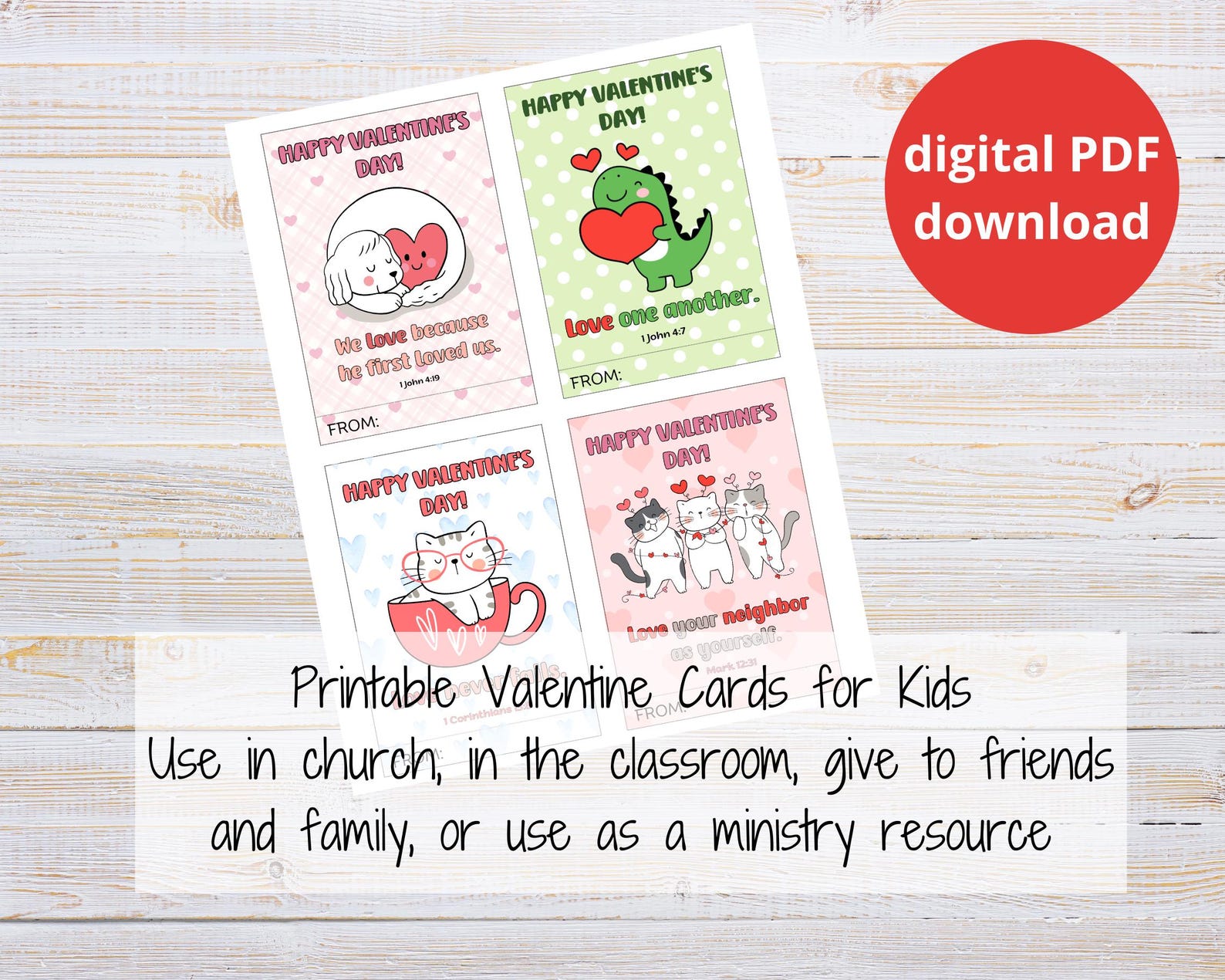 Christian Valentines for Kids | Printable Valentine Cards | Bible Verse ...