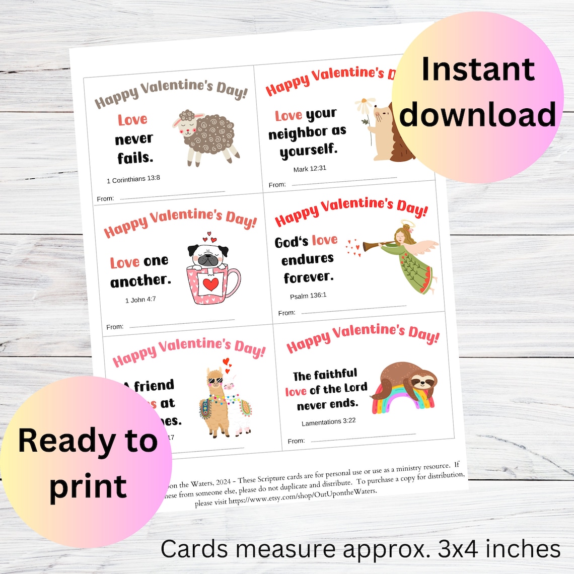 Bible Verse Valentine Cards Printable | Valentine Scripture Cards ...