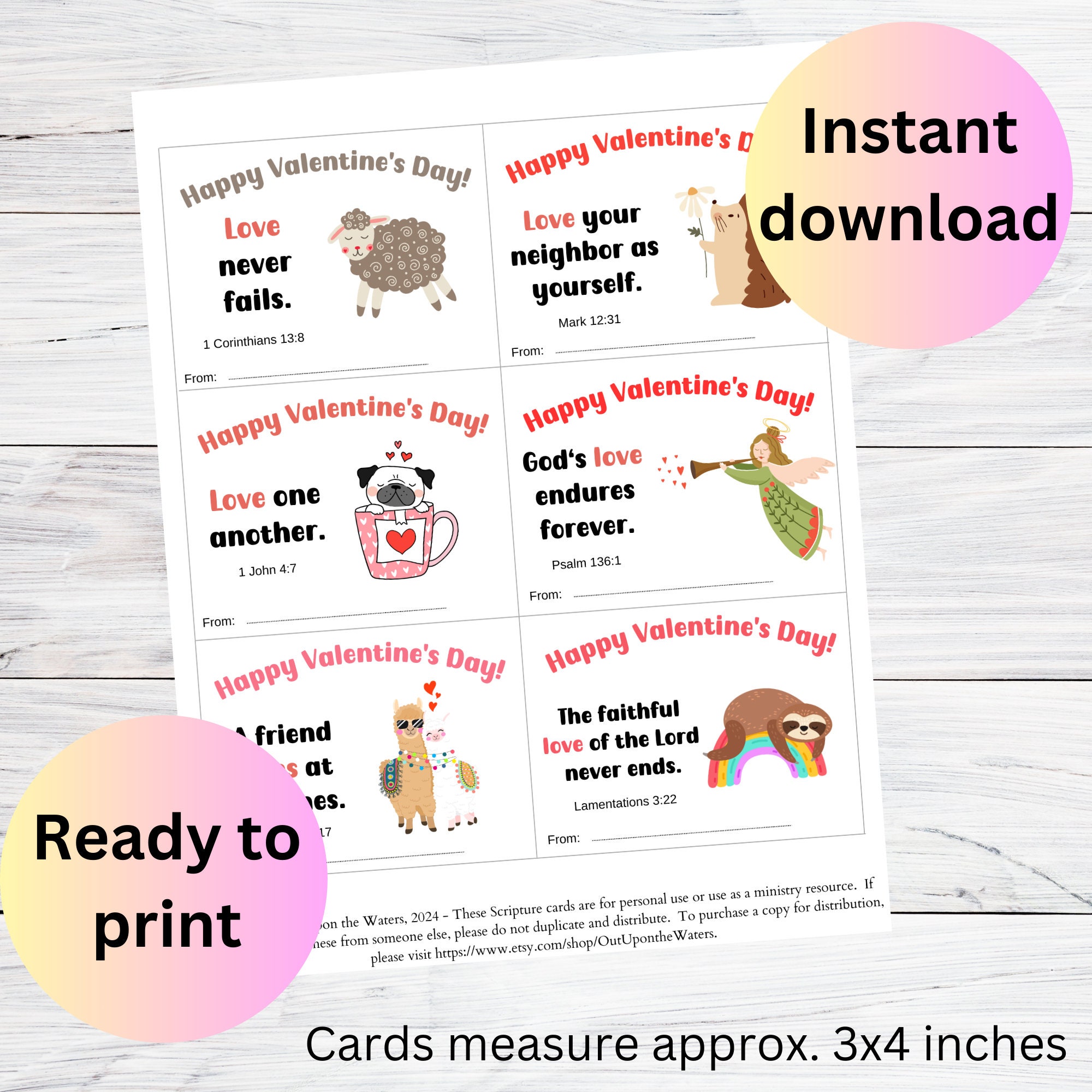 Bible Verse Valentine Cards Printable | Valentine Scripture Cards ...
