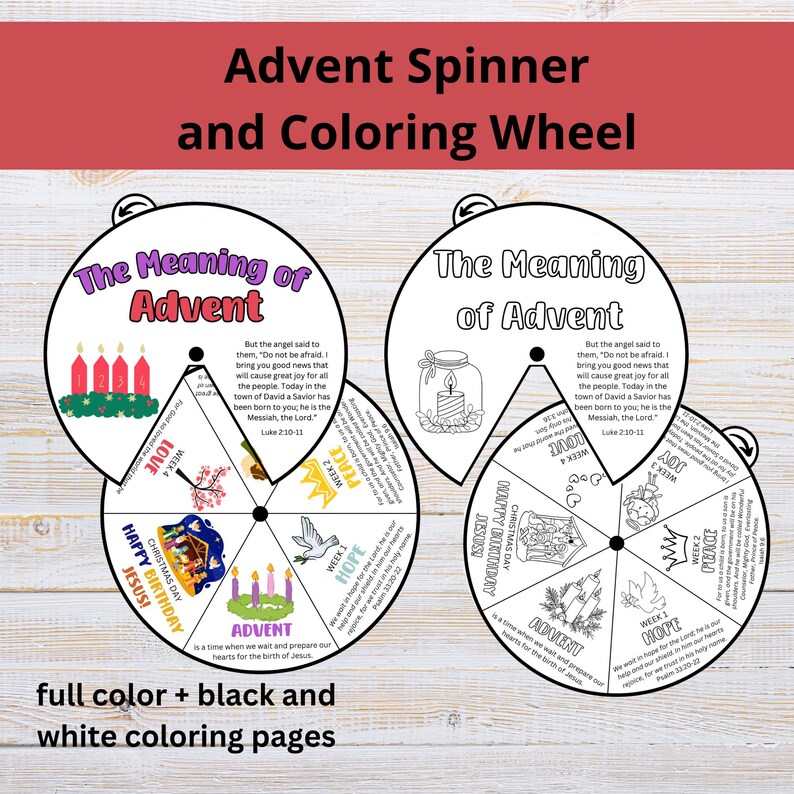 Advent Coloring Wheel | Christmas Lesson for Advent | Printable Sunday ...