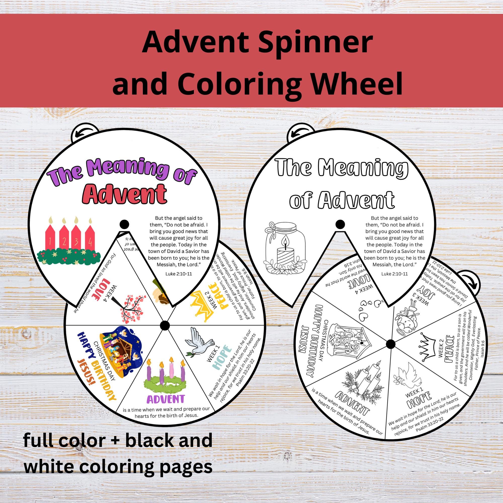 Advent Coloring Wheel | Christmas Lesson for Advent | Printable Sunday ...