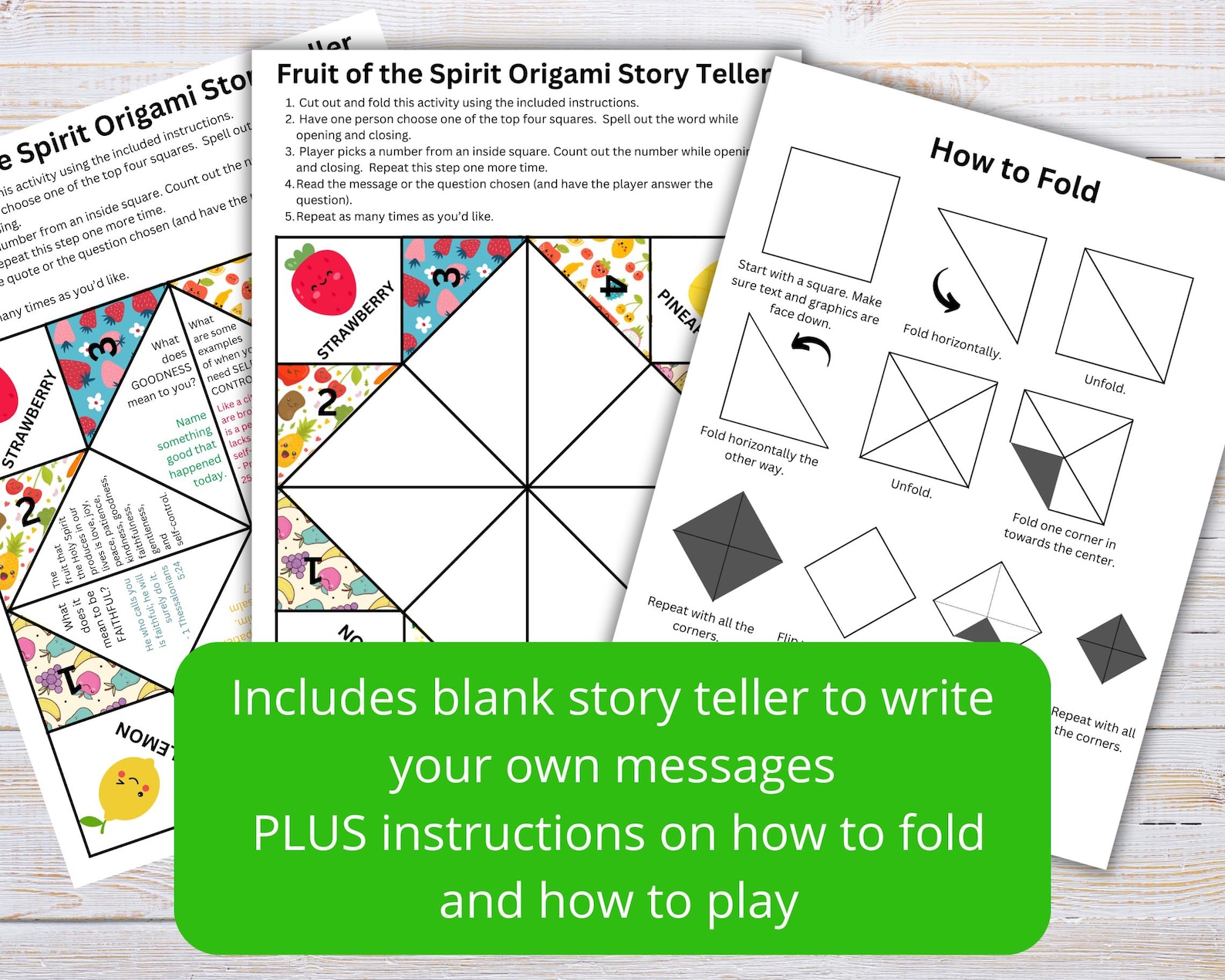 Fruit of the Spirit Bible Craft | Cootie Catcher | Printable Sunday ...