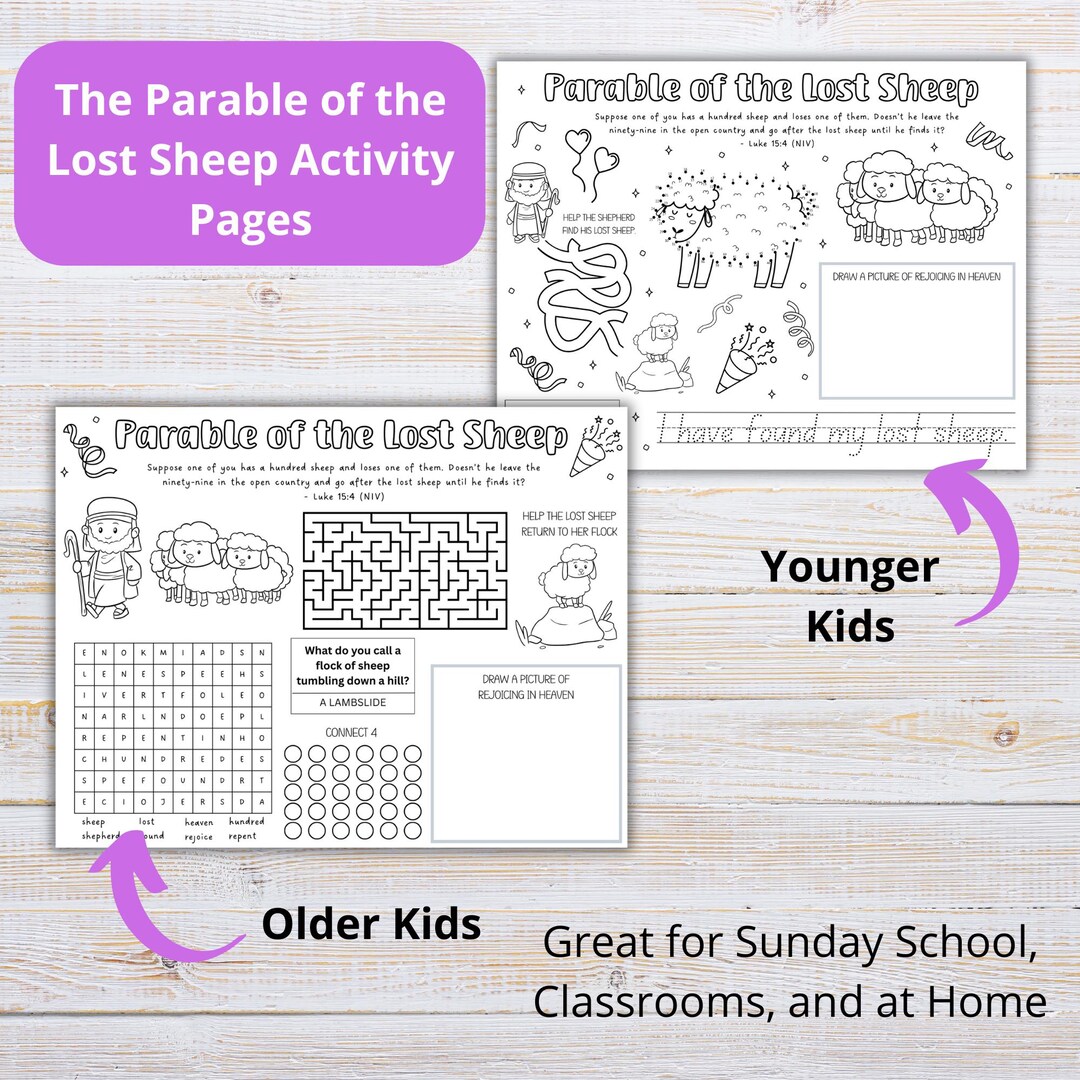 Parable of the Lost Sheep Activity Placemat | Parables of Jesus Sunday ...
