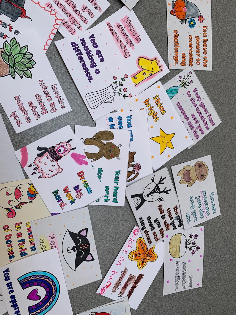 Mindfulness Cards to Color | Printable Kindness Cards | Gratitude and ...