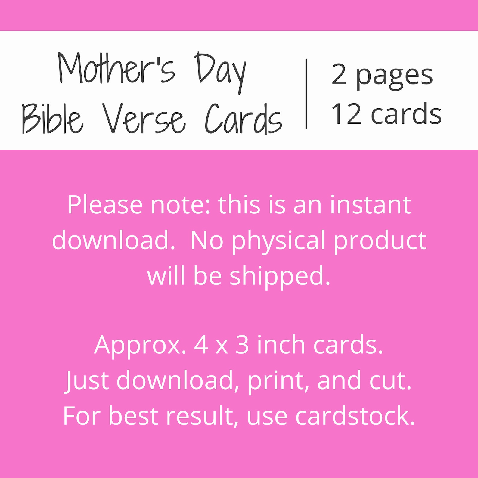 Mothers Day Bible Verse Cards | Mothers Day Scripture Cards | Bible ...