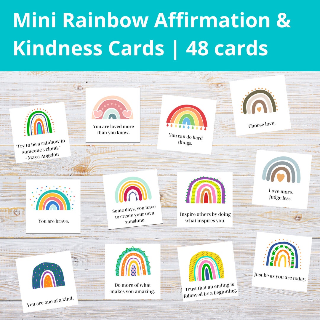 Rainbow Kindness Cards PRINTABLE | Compliment Cards for Kids | Lunchbox ...