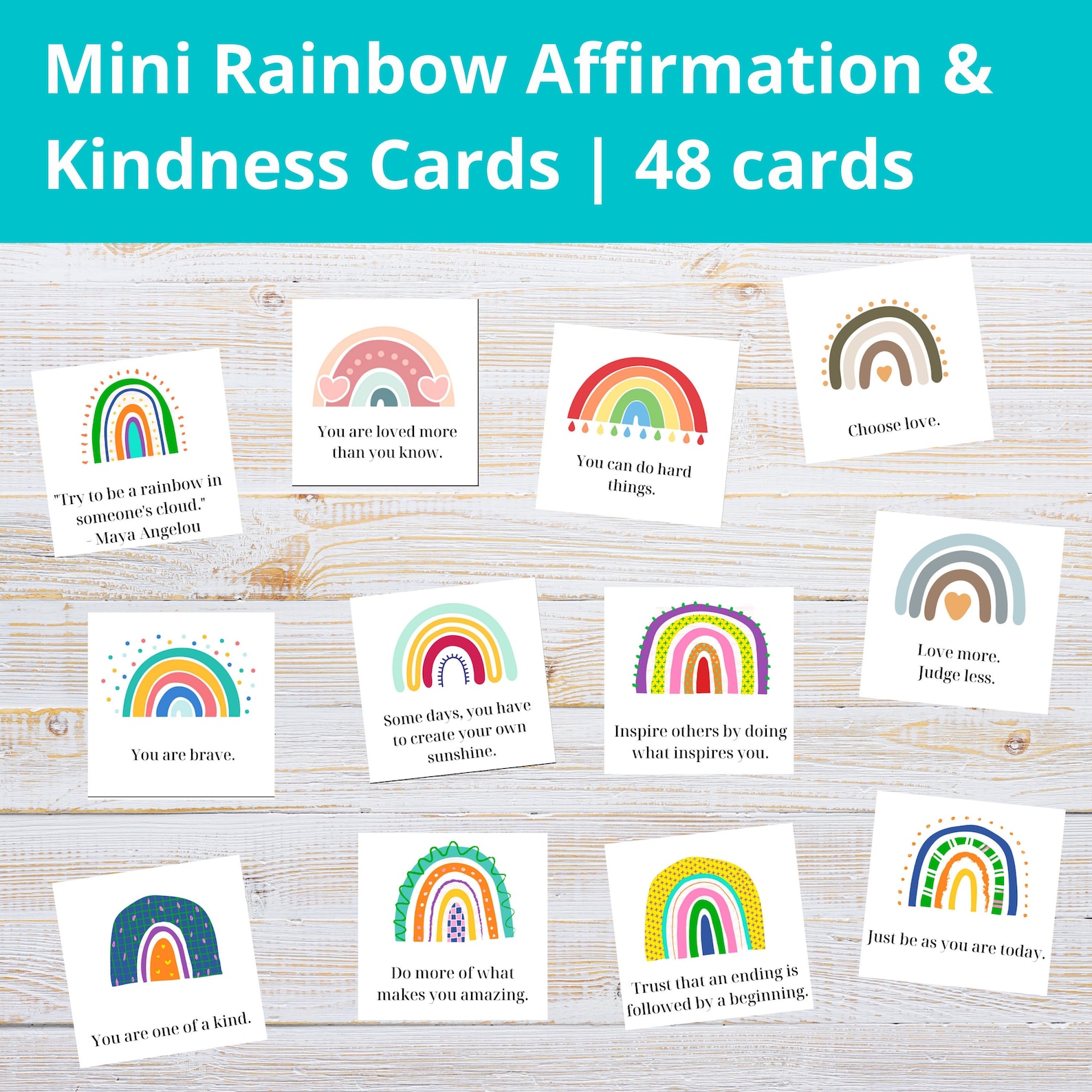 Rainbow Kindness Cards PRINTABLE | Compliment Cards for Kids | Lunchbox ...