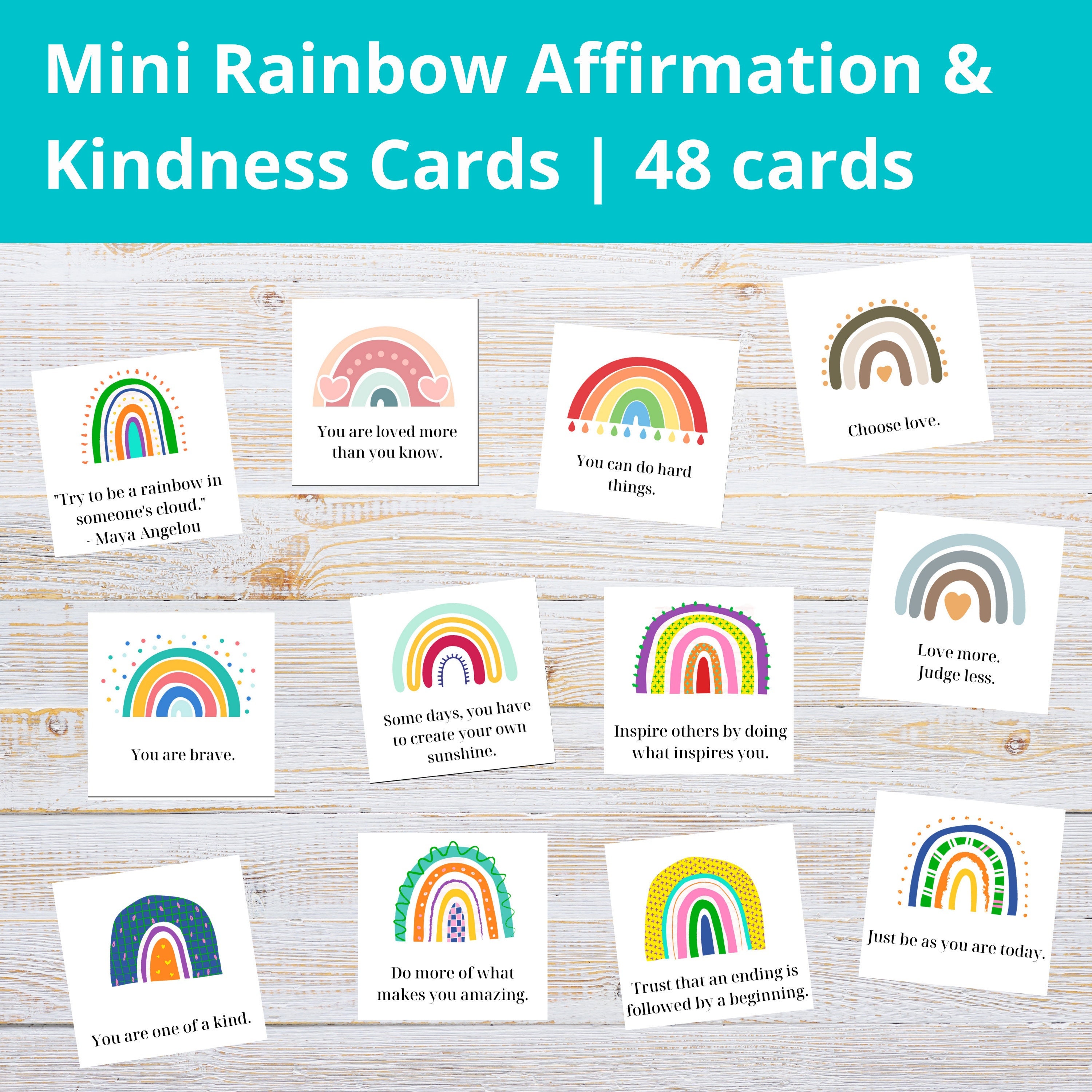 Rainbow Kindness Cards PRINTABLE | Compliment Cards for Kids | Lunchbox ...