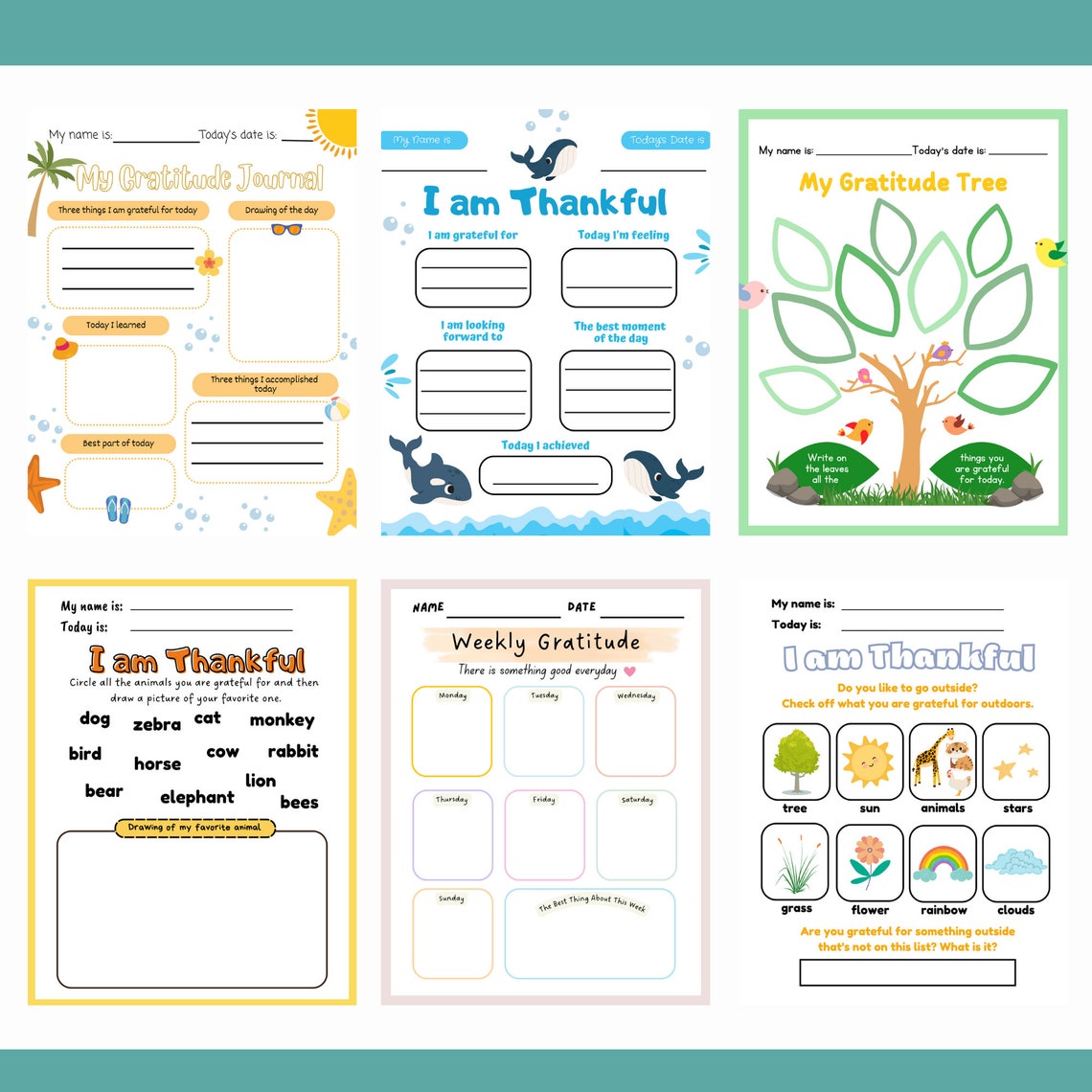 Printable Kids Gratitude Journal | Gratitude Journals for Boys and ...
