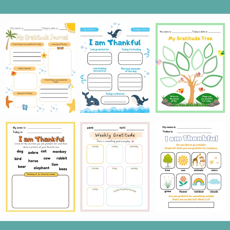 Printable Kids Gratitude Journal | Gratitude Journals for Boys and ...