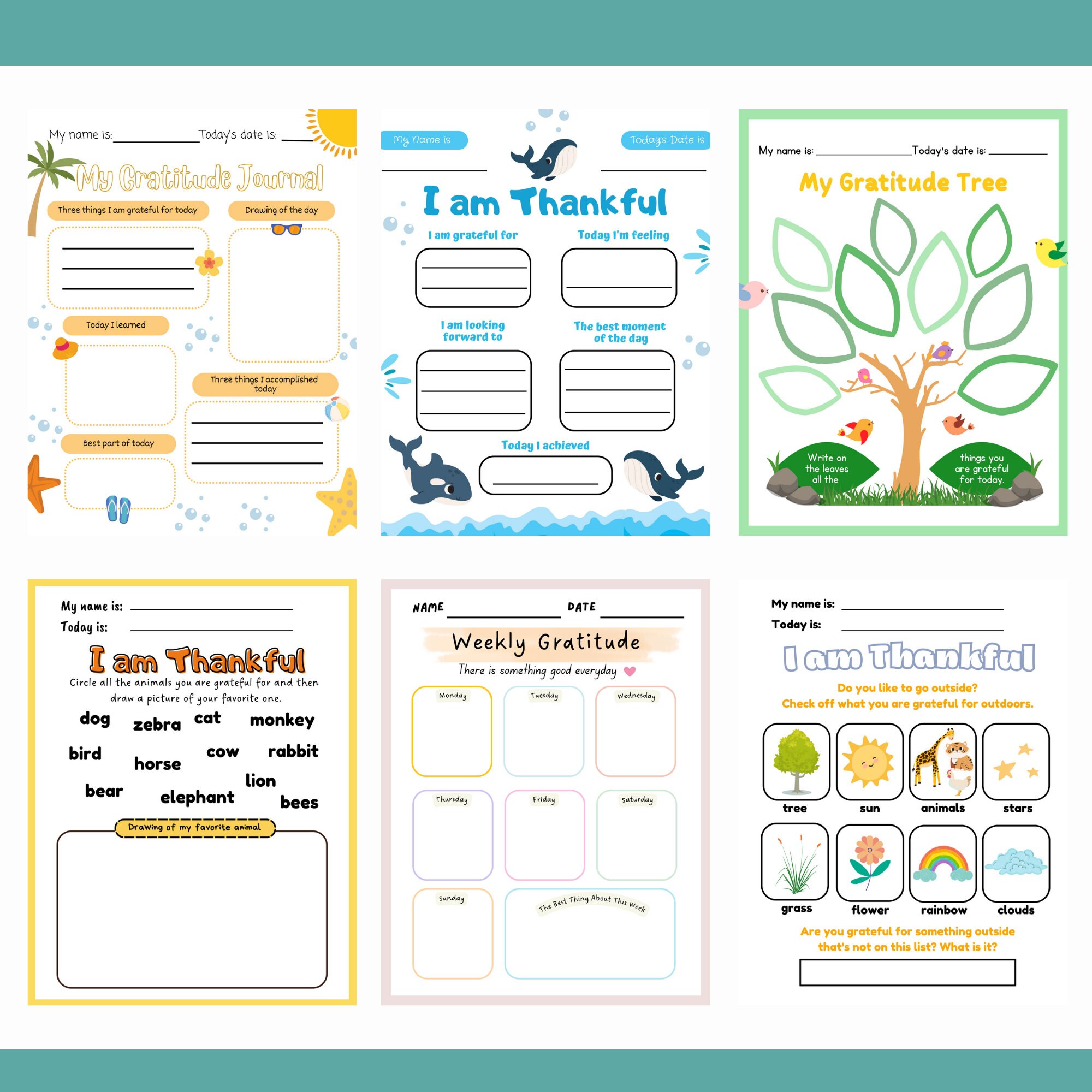 Printable Kids Gratitude Journal | Gratitude Journals for Boys and ...