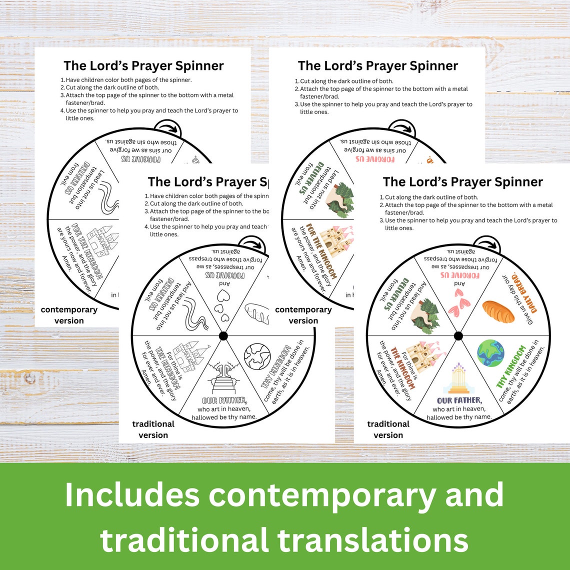 The Lord's Prayer Printable | Spinner Scripture Lesson | Printable ...