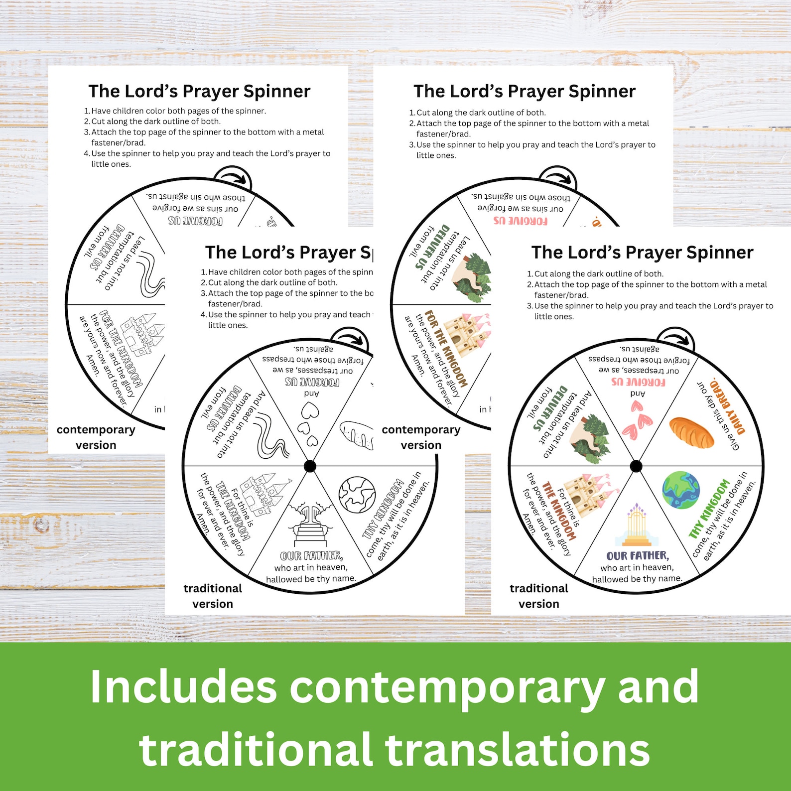 The Lord's Prayer Printable | Spinner Scripture Lesson | Printable ...